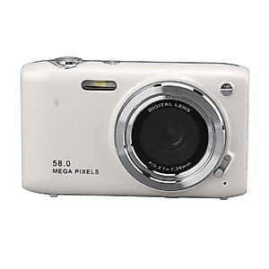 4K Digital Camera, 2.88 Inch IPS Screen, Slim and Lightweight Auto Focus Teen Small Camera, 58MP Auto Exposure for Travel (White)