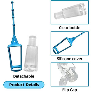 10 Pack Keychain Empty Squeeze Bottle With Holder,Travel Size 1 oz Leakproof Squeeze Bottles for kids and adult party favor (10Pack)
