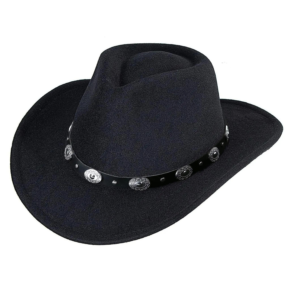 Vikodah Kids Wide Brim Western Cowboy Cowgirl Hat - Boys Girls Felt Fedora Hats for 2-6 Years