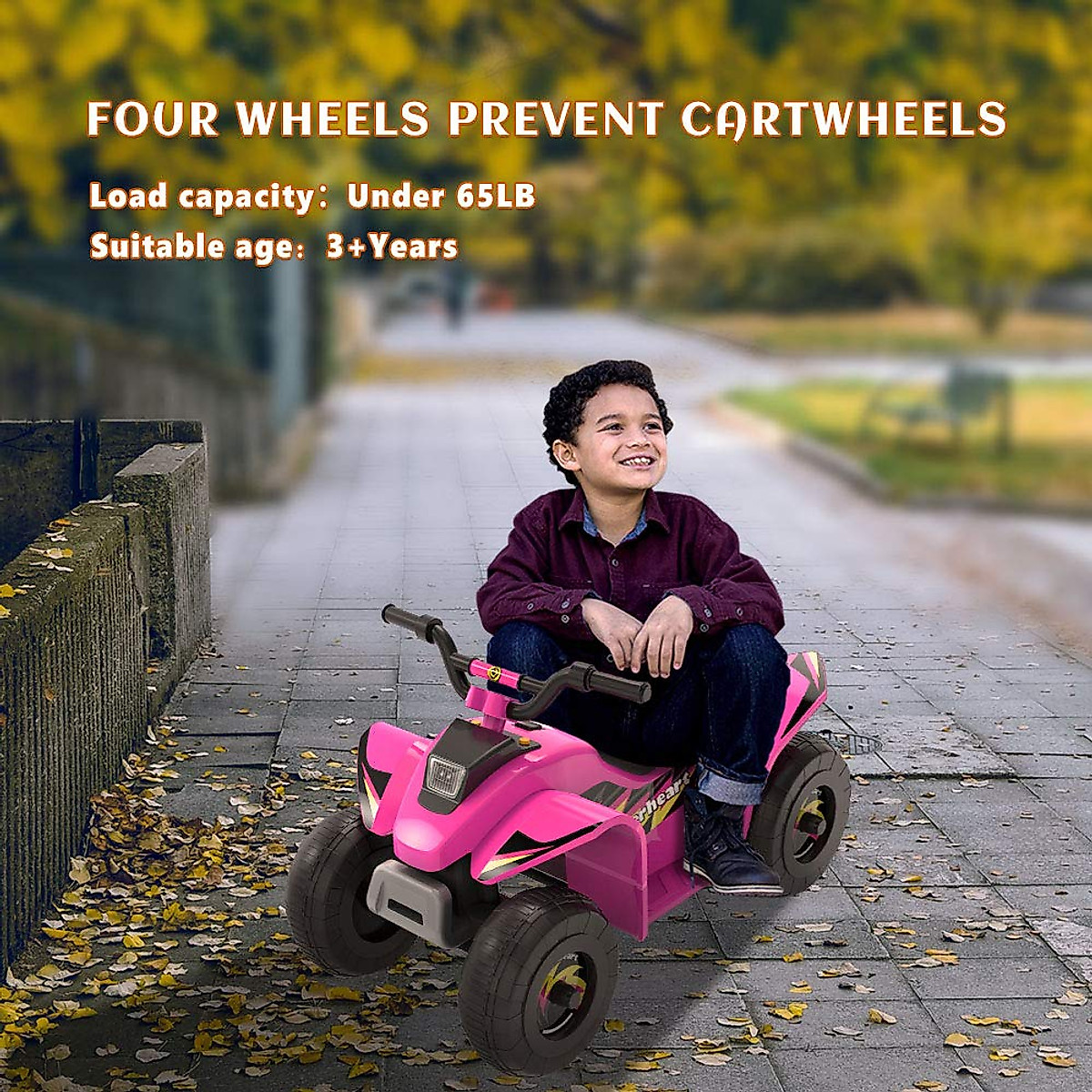 HOVER HEART 6V Electric Mini ATV Quad, 4 Color Beach Car Ride on Equiped with Backward and Forward Control Suitable to 3 Years Old Kids