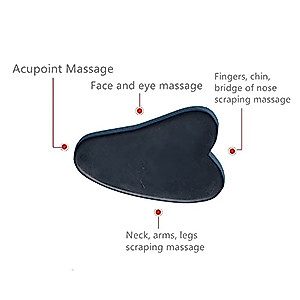 NuAngela Jade Roller 100% Real Jade Gua Sha Tool, Facial Eyes Treatment Pens And Rollers, Face Body Massage Board, Anti Aging Skin Care Tools For Women and Men, Beauty Ice Massager For Muscle, Neck, Arm (Massage Set Black)