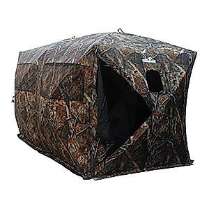THUNDERBAY Bunkhouse Pop Up Portable 6 Person Side-by-Side Hunting Blind, Footprint: 140"x70" with 80" Height