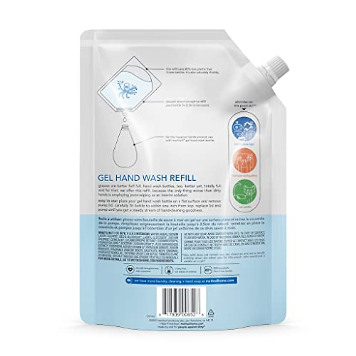 Method Gel Hand Soap Refill, Sweet Water, Biodegradable Formula, 34 fl oz (Pack of 6)