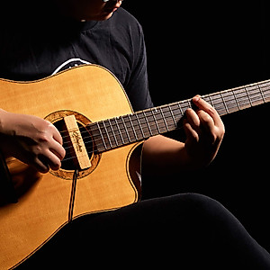 AMUMU SP30 Woody Magnetic Soundhole Pickup, For Steel String Acoustic Guitars Single Coil, Includes a free studio-grade Audio cable,Warm Acoustic Tone, Low Noise.