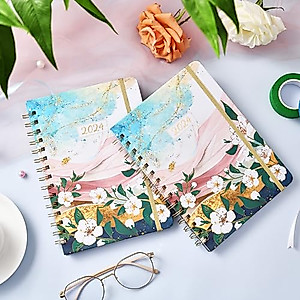 2024 Planner - 2024 Planner Weekly and Monthly, Jan 2024 - Dec 2024, Planner 2024 with Tabs, 6.3" x 8.4", 2024 Calendar Planner with Back Pocket + Thick Paper + Twin-Wire Binding