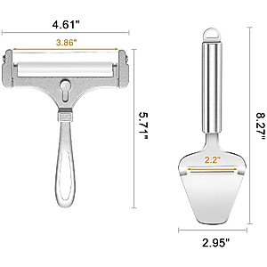 Linwnil 4PCS Cheese Slicer Set Stainless Steel Wire Cheese Slicer Thickness Adjustable Cheese Cutter for Cutting Soft, Semi-Hard, Hard Cheeses
