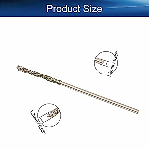 Bettomshin 1.2mm Diamond Twist Drill Bits High Speed Steel HSS for Glass Sea Shells Stone Tiles 10Pcs