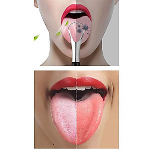 Flybloom Tongue Scraper, Reusable Portable Stainless Steel Tongue Cleaner Brush for Adults(Silver Color)