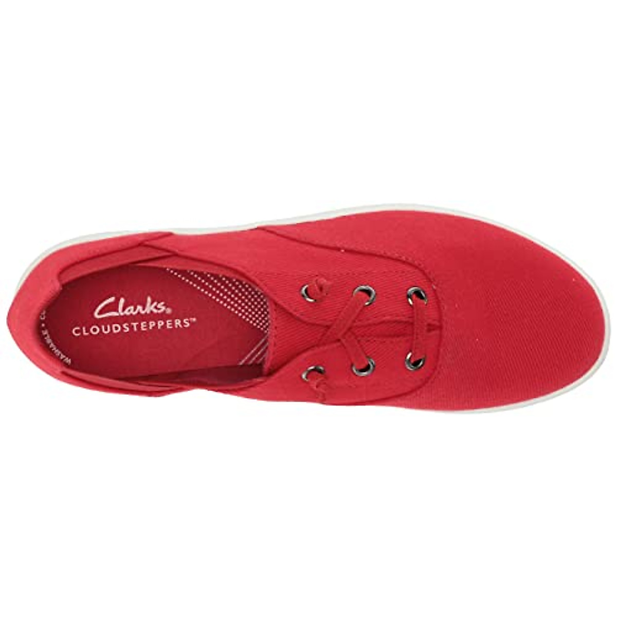 Clarks womens Breeze Ave Sneaker, Red Canvas, 10 Wide US