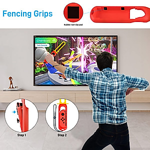 FANPL Switch Sports Accessories Bundle for Nintendo Switch Sports 2022, 10 in 1 Sports Game Accessories Kit with Fencing Game Swords, Wrist Bands, Leg Straps, Tennis/Badminton Rackets, Bowling Grip