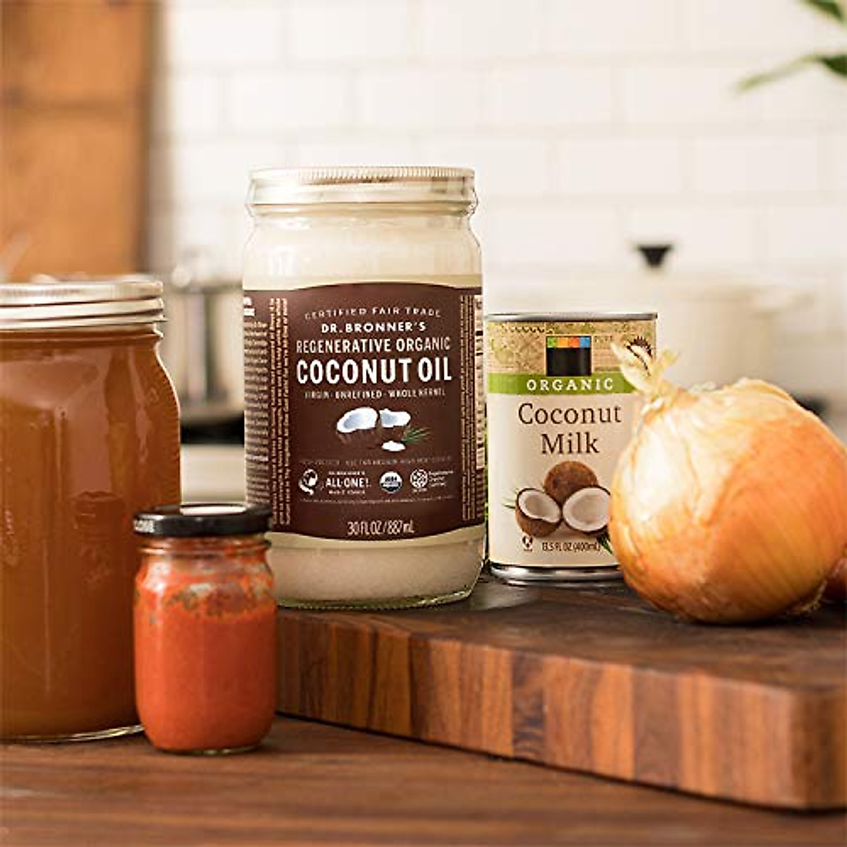 Dr. Bronner's - Organic Virgin Coconut Oil (Whole Kernel, 30 Ounce) - Coconut Oil for Cooking, Baking, Hair and Body, Fair Trade, Vegan, Non-GMO