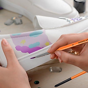 Model Paint Brushes Set - 11 Pieces Fine Detail Painting Brushes for Acrylic, Oil, Watercolor - Airplane Kits, Ceramic, Enamel, Miniatures