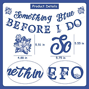 Jollyboom Something Blue Before I Do Banner for Women Girl, Something Blue Bridal Shower Decoration NO DIY Reqired Banner for Bridal Shower Bachelorette Engagement Wedding Party