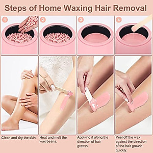Waxing kit for women - Yovanpur Mini Waxing Kit Wax Warmer for Hair Removal, Portable Hard Wax Kit with 14oz Hard Wax Beads, Brazilian Bikini Wax Kit for Face Armpit Eyebrow at Home