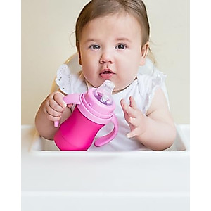 Green sprouts Sprout Ware Sip & Straw Cup made from Plants | Non-toxic Plant-based Plastic Transition Sippy Cup without BPA, BPS, BPF | Soft Silicone Spout and Straw | Easy-grip Handles