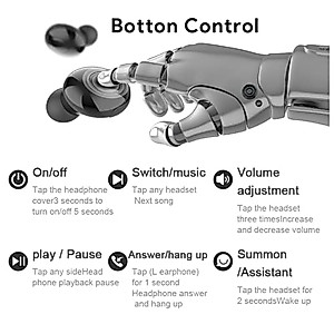 miumiupop Wireless Earbuds T8 Button Control with LED Display Headset with Charging Case Deep Bass Earphones Built in Mic Light-Weight HD Stereo Ear Buds for Sports