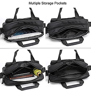 Men's Messenger Bag Nylon Crossbody Shoulder Bag Waterproof Casual Black Handbag Purse for Travel Work, Black