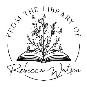 Stamp by Me | from The Library of | Custom Book Embosser Stamp | Floral Book Stamp | Personalized Teacher Stamp | Custom Library Stamp | Custom rubber stamp (Rubber Stamp)