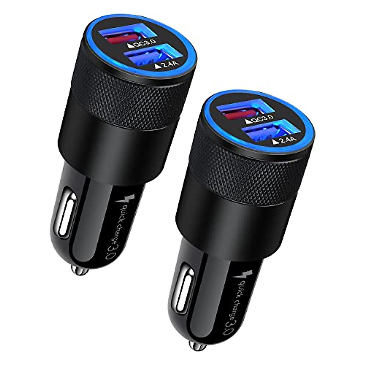30w Car Charger, Quick Charge 3.0 Cigarette Lighter Adapter, 2 Port Fast Charging Car Plug for iPhone 15 Pro Max 14 13 12 XR X, Galaxy S24 Ultra S23 FE A25 A13 A24, USB Auto Cargador Carro for Travel