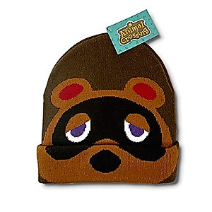 Controller Gear Authentic and Officially Licensed Animal Crossing: New Horizons - Celeste Floral Knit Beanie Foldover and Tom Nook Beanie [2 Pack] - Not Machine Specific