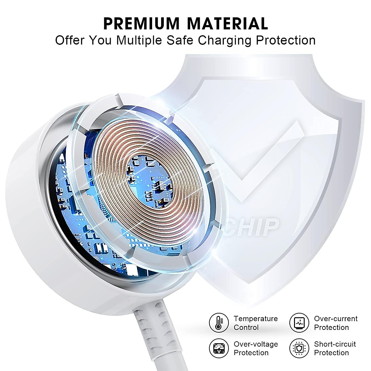 Short Watch Charger for Apple Watch Charger, USB A Short iWatch Charging Cable Short Cord Compatible with Apple Watch Series 9 8 7 6 SE 5 4 3 2 1，Ultra (1FT/0.3M)