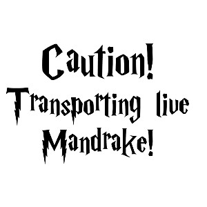 Caution Transporting Live Mandrake Vinyl Decal Sticker