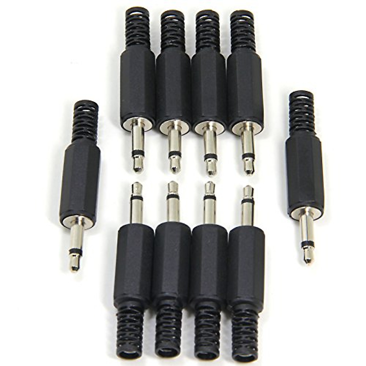 Ancable 10-Pack TS Mono Male Plug 1/8" 3.5mm Solder Type DIY Audio Cable Connector