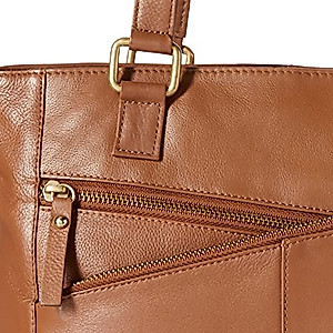 Bueno of California GAL Antique Leather Tote, Cognac