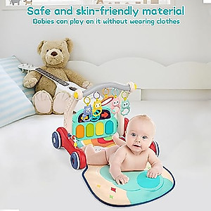 Baby Gym Play Mat Baby Walker, Pakoo Tummy Time Mat Piano Baby Playmat, Musical Activity Center Mat Play Mats as Birthday Christmas Gift for Babies and Toddlers