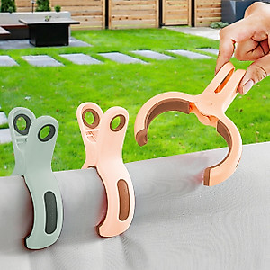 Extra Large Beach Towel Clips 8 Pack,4.17 Inch Towel Clips for Beach Chairs Cruise Heavy Duty, Heavy Duty Clothes pins Beach Cruise Essentials Must Haves (Pink+Green)