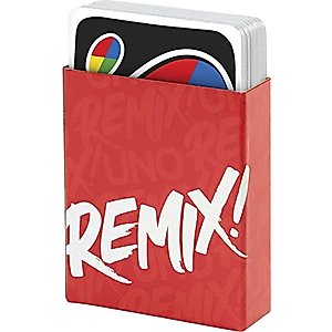 Mattel Games UNO Remix Card Game for Family Night with Customizable Options & Write-On Cards in Storage Tin for 3-6 Players
