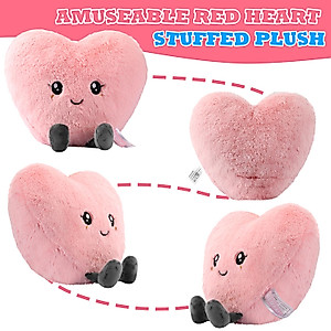 Cute Plush Pink Heart Pillow Love Pillow Cushion Toy Throw Pillows Living Heart Throw Decor Pillow Microwavable Heating Pad for Women Girl Friends Valentine's Day Kids Birthday Christmas Mother's Day