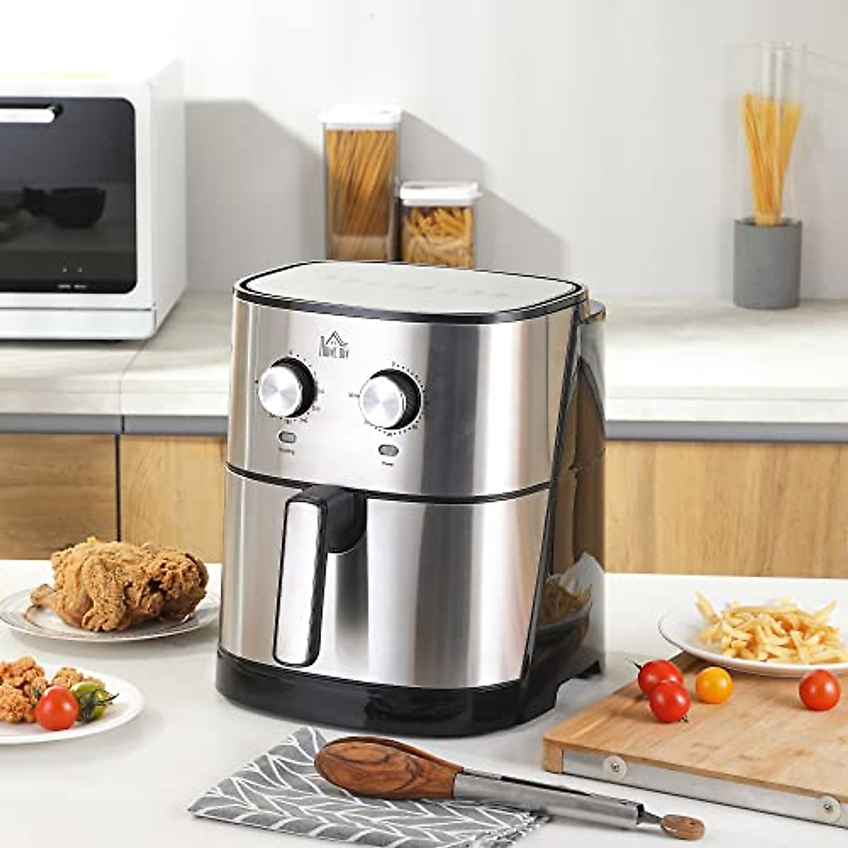 HOMCOM Air Fryer, 1700W 6.9 Quart Air Fryers Oven with 360° Air Circulation, Adjustable Temperature, Timer and Nonstick Basket for Oil Less or Low Fat Cooking