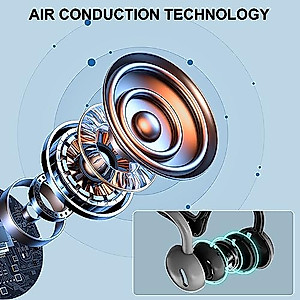 DOVIICO Open Ear Air Conduction Headphones Wireless Bluetooth 5.3 Out of Ear Headphones with Built-in Mic, Enhanced Bass, 10 Hours Play Time, Dual Stereo Drivers Music Sports Earphones(Blue)