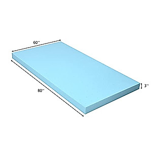Giantex 3 Inch Memory Foam Mattress Topper, Gel-Infused Cooling Bed Topper with Ventilated Design for Pressure Relieving, Bed Pad for All-Night Comfy, Dorm Foam Topper (Queen)