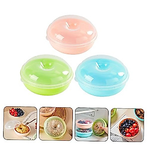 HEMOTON 3pcs Box Bread Storage Box Sealed Container Cheesecake Container Clear Container with Lid Mini Cookies Boxes Sandwich Containers Cake Storage Carrier Clear Box with Lid Breadbox Pp