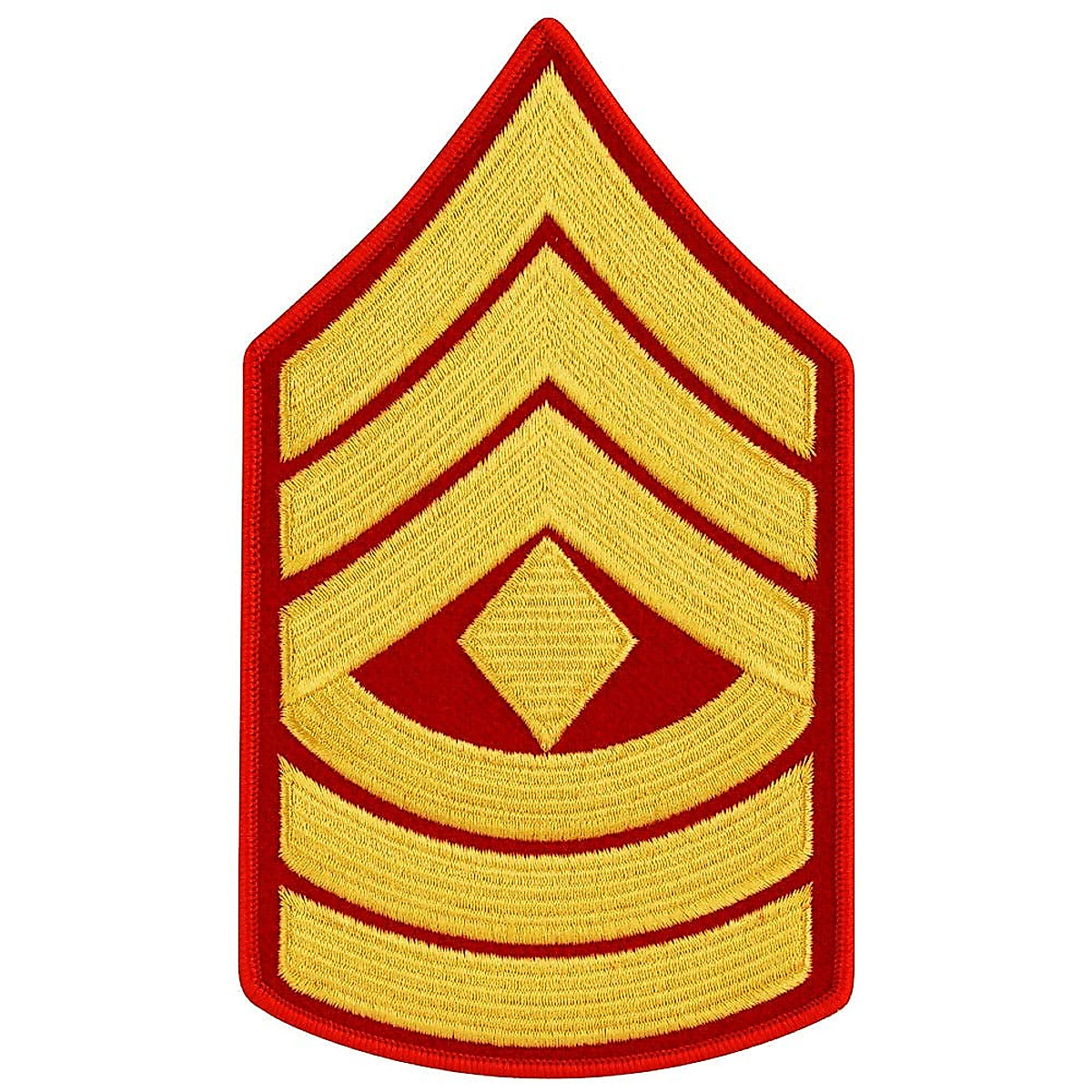United States Marine Corps USMC Chevron Gold Embroidered on red 1st SGT 1st Sergeant