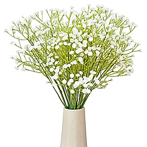 Mandy's 10pcs White Babys Breath Artificial Flowers Fake Flowers Bulk of babysbreath for Home Wedding Party Decoration