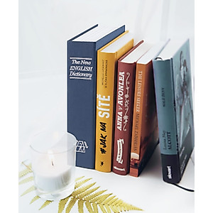 Tahoe trails Book Safe with Key Lock, Portable Metal Safe Box, Dictionary Diversion Book Safe,Secret Book Hidden Safe,9.5" x 6.1" x 2 .2" Navy Blue