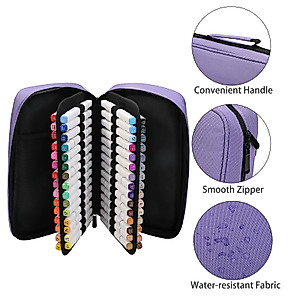 BOMKEE 60 Slots Marker Organizer Case, Large Marker Case for 60 Markers Big Capacity Marker Storage Bag Pen Case Pencil Pouch with Carrying Handle