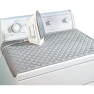 Ironing PadMat Iron Anywhere Portable Travel Ironing Blanket100%Cotton Quilted Protect Surfaces Weighted Corners Cover for Washer Dryer Table Top Countertop Small Ironing Board 18" x 31