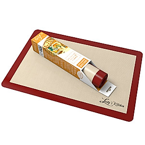 Silicone Baking Mat, 3-Pc Set by Ludy's Kitchen - Replaces Parchment Paper - Professional Grade Bakeware - Non-Stick, Durable, & Reusable Sheet Pan Liners - Great Gift Ideas