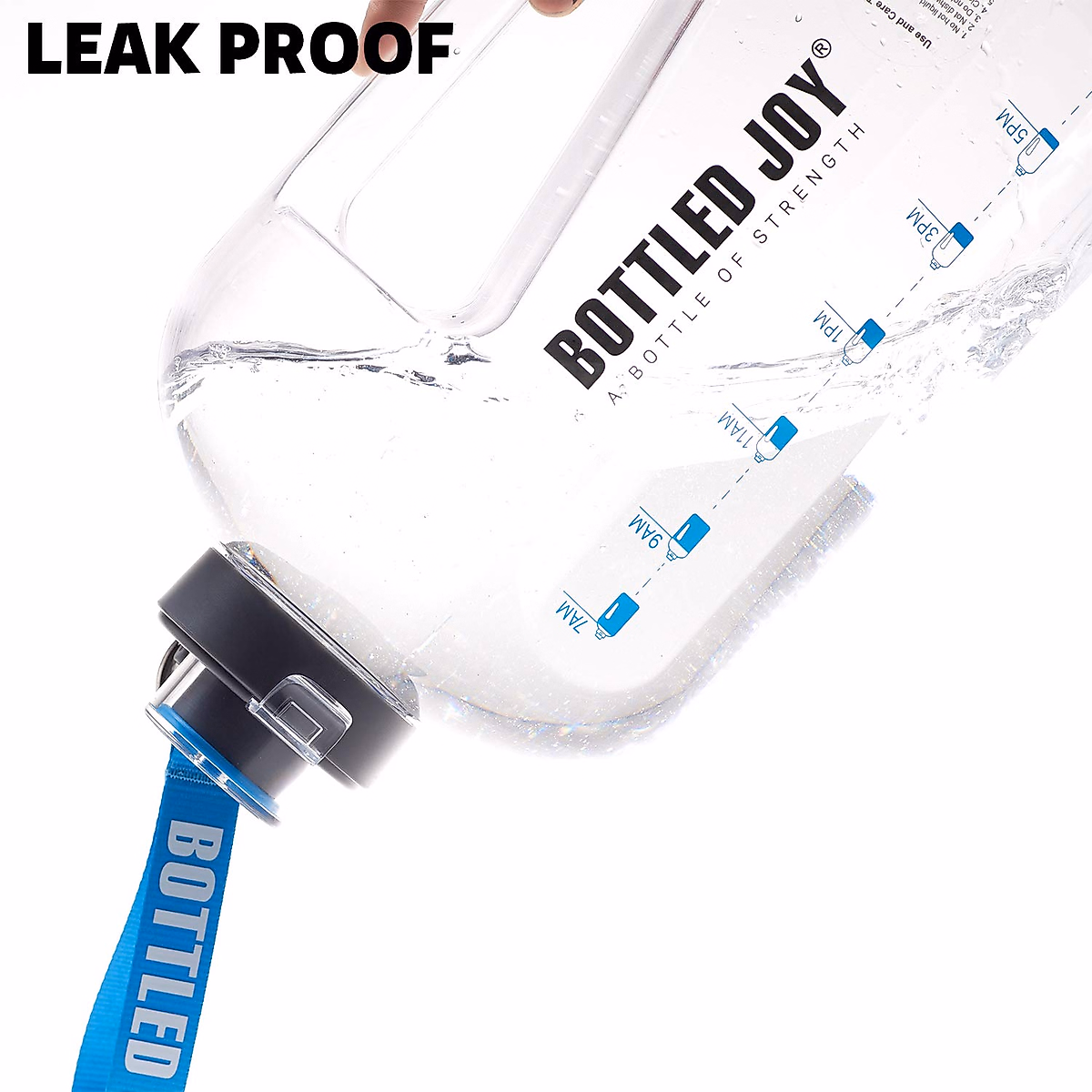 Student 1 Gallon Large Capacity Water Bottle with Time Marker, Reusable, Motivational, Leak-proof, BPA Free Sports Water Jug for Fitness, Gym, Running, Office, Home, Outdoor Sports, Cycling, Camping