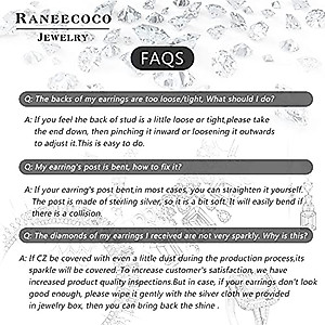 "STUNNING FLAME “18K White Gold Plated Sterling Silver Princess Cut Cubic Zirconia Stud Earrings for men women(w-7)