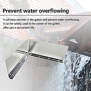 2 Pcs Rain Gutter Valley Splash Guards, Gutter Valley Splash Guards with 16 Screws, for House Residential Flat Shingle Roofs Corner