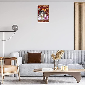 Take A Bath You Dirty Hippie Poster Hippie Poster Mushroom Poster Lifestyle Poster Home Decor Bathroom Metal Sign Wall Art For Home Bedroom Garden Store Cafes Club Bar 8x12 Inch