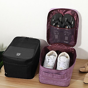 IMCUZUR Shoe Bag for Travel, Shoes Packing Organizer Bag for Women and Men, Holds Shoes up to Size 13 (Black)