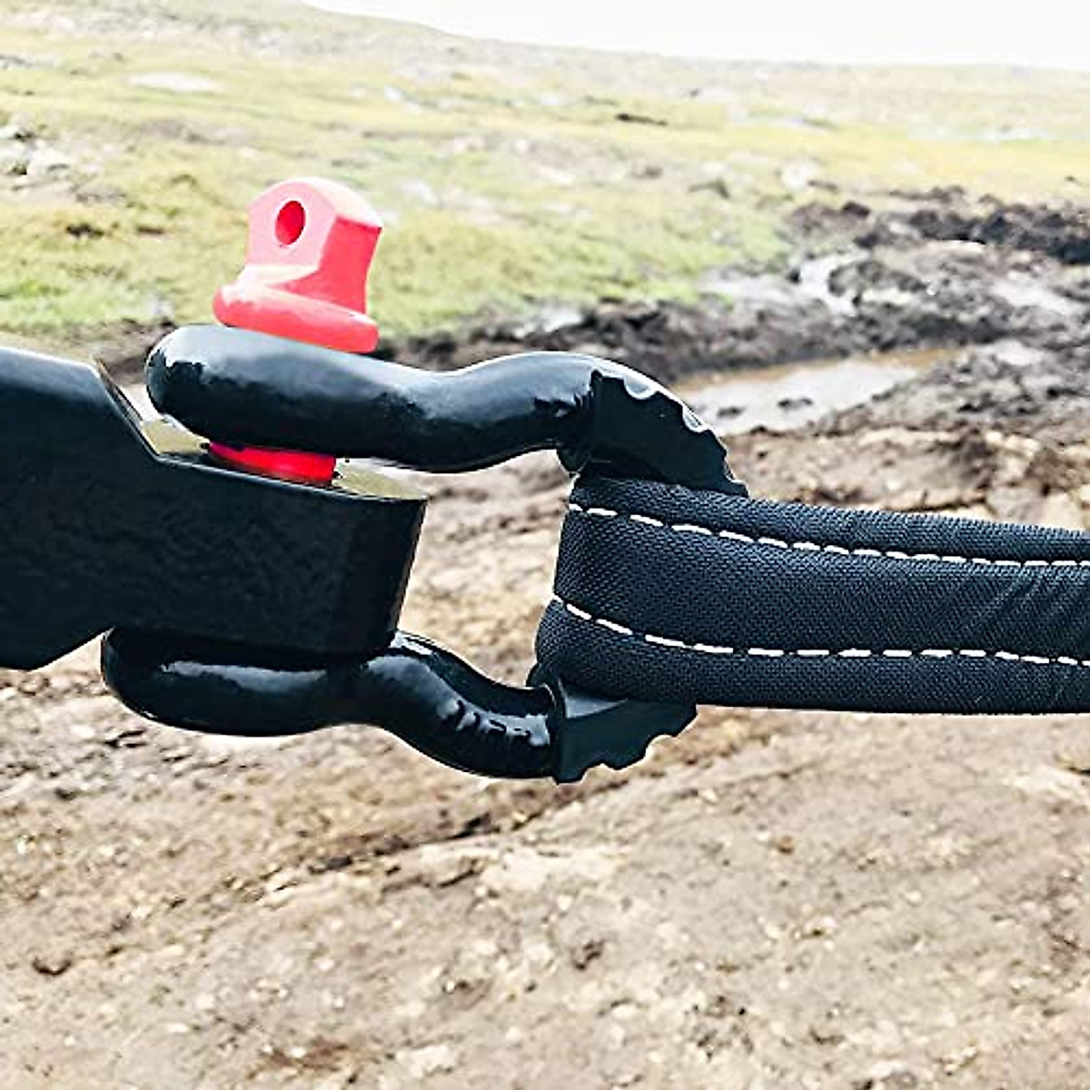 Houert Shackle Hitch Receiver 2 Inch, 35000lb Capacity Receiver, Heavy Duty Receiver Shackle Bracket with 3/4 D-Shackle,Towing Accessories for Trucks & Jeeps