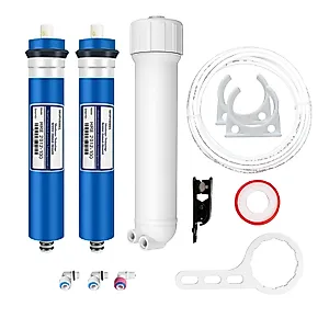100 GPD RO Membrane with Reverse Osmosis Membrane Housing Set (1 Set) & 100 GPD RO Membrane (1 Pack), Reverse Osmosis Filter Replacement Kit, RO Membrane Housing Set for Maple Syrup RO System
