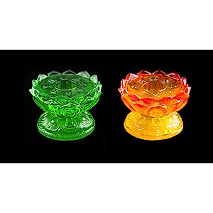 Hand Held Prayer Wheel Holder/Resin Lotus Shaped Hand Held Prayer Wheel Base Display Stand - Tibet Tibetan Buddhism Buddha Prayer Wheel Display Stand(NO Prayer Wheel) (Green)